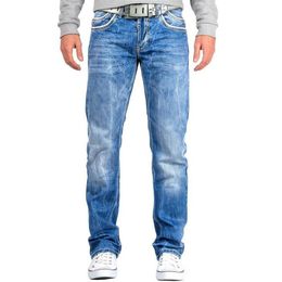 Cipo & Baxx Cipo & Baxx Regular-fit-Jeans Hose BA-C0595 W36/L34 (1-tlg) Stonewashed Effekt mit weißer Ziernaht