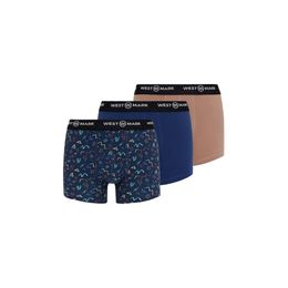 WESTMARK LONDON Boxershorts 'Oscar' Herren Größe XXL navy / hellbraun / petrol / schwarz