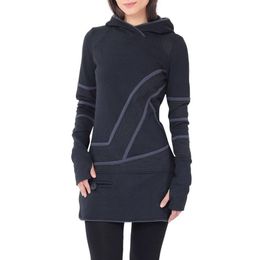 PUREWONDER Sweatkleid Kapuzenpullover-Kleid dr21 zweifarbiges Hoodie-Kleid