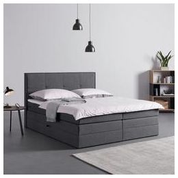 Boxspringbett Lori ca. 180x200 cm Dunkelgrau Topper