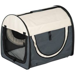 PawHut Hundebox Haustierrucksack mit Kissen faltbar Dunkelgrau 61 x 46 x 51 cm