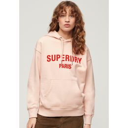 Kapuzensweatshirt Superdry "SPORT LUXE LOOSE HOOD" Gr. L, pink (mauve morn pink) Damen Sweatshirts