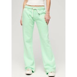 Sweathose Superdry "NEON VL LOW RISE FLARE JOGGER" Gr. M, N-Gr, grün (neo mint green) Damen Hosen Freizeithosen