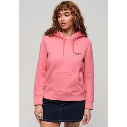 Kapuzensweatshirt Superdry "ESSENTIAL LOGO HOODIE" Gr. S, pink (camping pink) Damen Sweatshirts