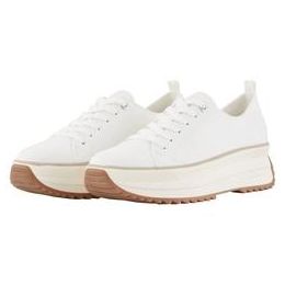 Tom Tailor Damen Sneaker mit recycelter Baumwolle, beige, Uni, Gr. 40