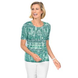 Kurzarmshirt Casual Looks "Shirt" Gr. 54, grün (grün, bedruckt) Damen Shirts Jersey