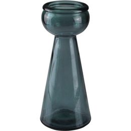 AM Design Kerzenständer Kerzenhalter aus recyceltem Glas (1 St), im außergewöhnlichen Design, blau|grau