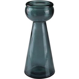 AM Design Kerzenständer Kerzenhalter aus recyceltem Glas (1 St), im außergewöhnlichen Design, blau|grau