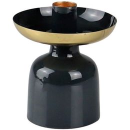 AM Design Kerzenständer Kerzenhalter aus Metall (1 St), Stabkerzenhalter, blau|goldfarben