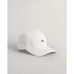 Gant Baseball Cap Neutral Unisex High Shield Basecap mit Logostickerei vorne, 100% Baumwolle, Classic, weiß