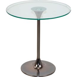 Beistelltisch Inosign Tische Gr. B/H/T: 45 cm x 47 cm x 45 cm, grau (nickelfarben, nickelfarben, klarglas, 47) Beistelltische