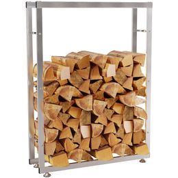 CLP Kaminholzst&auml;nder Keri V2 25x80x150 cm - Farbe: edelstahl, Gr&ouml;&szlig;e: 25x80x150 cm