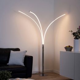 LED Stehlampe JUST LIGHT "MAJA" Lampen Gr. 3 flammig, Höhe: 215 cm, silberfarben Bogenlampe Bogenlampen