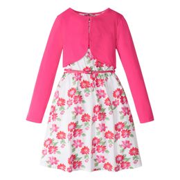 bonprix Mädchen Kleid + Gürtel + Bolero (3-tlg. Set)