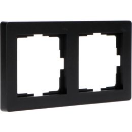 PRO Charge Schalter 2900146 Abdeckrahmen, 2-fach schwarz matt für USB-Steckdose