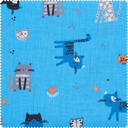 OTTO Stoff Katzen, 150 cm breit, Meterware, blau