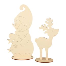 OTTO Dekofigur Schneemann und Elch, 51,5 cm, beleuchtbar, beige