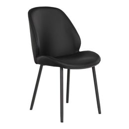 House Nordic Polsterstuhl MonteCarlo (2er-Set), (2er-Set) in Schwarz - 47x91x59,5 (BxHxT)