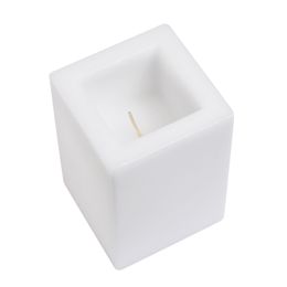 Paper+Design Stumpenkerze, 8 x 8 cm, eckig, weiß, 8 cm x 12 cm x 8 cm, Höhe 12 cm