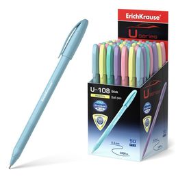 Erich Krause Kugelschreiber, Kugelschreiber U-108 Pastel 0,3mm 50er Pack Blau