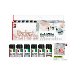 Marabu Bastelfarbe EASY MARBLE SET PASTELL, 15 ml, 6er-Set