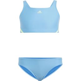 Adidas Performance Bustier-Bikini, 3-Streifen Style, für Kinder, blau, 170