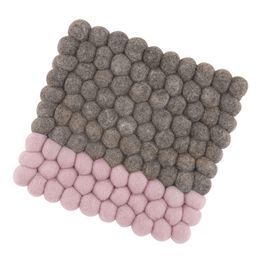 Cilio Getränkeuntersetzer Untersetzer Topfuntersetzer Schafwolle Filz rund LANA DUO, braun, braun-rosé 470468