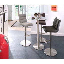 MCA furniture Bartisch Zarina, Bartisch mit Glaskeramik Tischplatte mit Edelstahl Gestell, grau