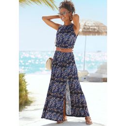 Vivance Maxi-Kleid, Blau, Gr. 46, Damen, Strandkleider, Material: Viskose