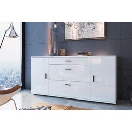 Kommode Inosign "Henley" Sideboards Gr. B/H/T: 180 cm x 86,3 cm x 43,5 cm, 3, weiß (weiß alpin, hg) Kombikommode Kombikommoden