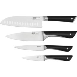 Messer-Set Tefal "K267S4 Jamie Oliver" Kochmesser-Sets grau (schwarz, edelstahlfarben) Küchenmesser-Sets