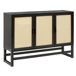 Sideboard Home Affaire Sideboards Gr. B/H/T: 128 cm x 90 cm x 38 cm, schwarz (schwarz, natur) Sideboards