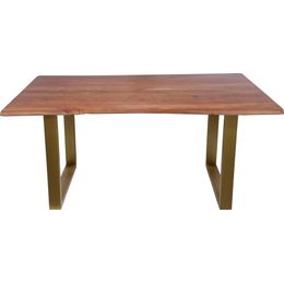 Esstisch Sit "Tops&Tables" Tische Gr. B/H/T: 160 cm x 77 cm x 85 cm, braun (nussbaumfarbig, messingfarbig, braun) Esstische rechteckig