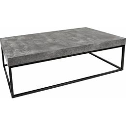 Couchtisch TemaHome "Petra" Tische Gr. B/H/T: 120 cm x 38 cm x 75 cm, grau (beton, optik, schwarz) Eckige Couchtische eckig Tisch