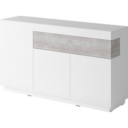 Sideboard Helvetia "SILKE" Sideboards weiß (weiß hochglanz, beton, optik) Sideboards