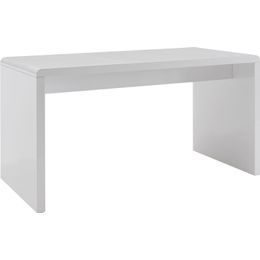 Schreibtisch Salesfever Tische Gr. B/H/T: 160 cm x 75 cm x 70 cm, 160 x 70 cm-Weiß hochglanz lackiert, weiß (weiß, weiß, weiß) Schreibtische