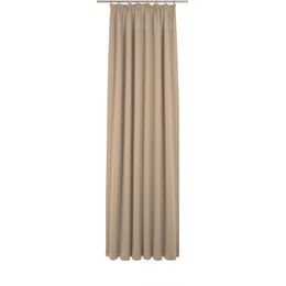 Vorhang WIRTH "Wiessee" Gardinen Gr. 255 cm, Kräuselband, 150 cm, beige (natur) Kräuselband