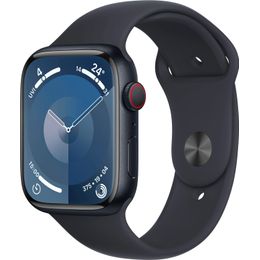 Smartwatch Apple "Watch Series 9 GPS + Cellular 45mm Aluminium" Smartwatches schwarz (mitternacht) Fitness-Tracker Bestseller