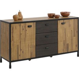 Sideboard Home Affaire "Soho" Sideboards Gr. B/H/T: 150 cm x 80 cm x 45 cm, schwarz (natur, schwarz) Sideboards