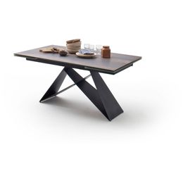 Esstisch MCA furniture "Kobe" Tische Gr. B/H/T: 160 cm x 75 cm x 90 cm, mit Auszug, Stirnauszug-160-240 cm, braun (holzoptik barrique, schwarz matt lackiert, holzoptik barrique) Ausziehbare Esstische