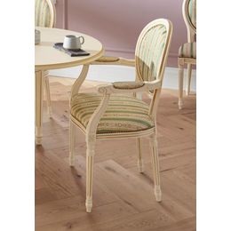 Stuhl Home Affaire "LUIGI" Stühle weiß (creme, lackiert, gruen, gelb) 4-Fuß-Stuhl Armlehnstuhl Esszimmerstuhl Küchenstühle Stühle