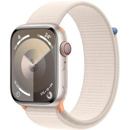 Smartwatch Apple "Watch Series 9 GPS + Cellular 45mm Aluminium" Smartwatches beige (polarstern) Fitness-Tracker