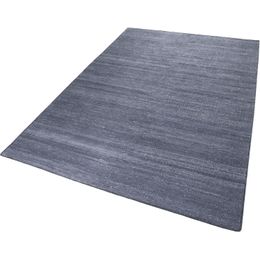 Teppich Esprit "Rainbow Kelim" Teppiche Gr. B/L: 130 cm x 190 cm, 5 mm, 1 St., blau (blau, grau) Baumwollteppiche Flachgewebe aus 100% Baumwolle, Wohnzimmer, Kinderzimmer, einfarbig