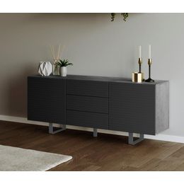 Sideboard DIVENTA Sideboards Gr. B/H/T: 165 cm x 67 cm x 45 cm, schwarz (beton schwarz) Sideboards