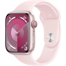 Smartwatch Apple "Watch Series 9 GPS + Cellular 45mm Aluminium" Smartwatches rosa Fitness-Tracker