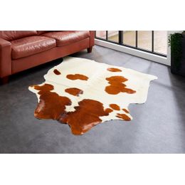 Fellteppich LUXOR living "Rinderfell" Teppiche Gr. B/L: 160 cm x 240 cm, 3 mm, 1 St., braun (braun, gemustert) Esszimmerteppiche