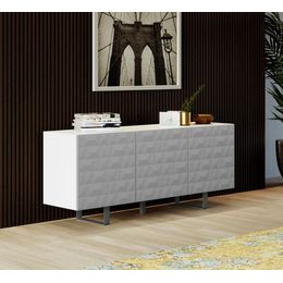 Sideboard DIVENTA Sideboards Gr. B/H/T: 165 cm x 67 cm x 45 cm, grau (weiß grau) Sideboards