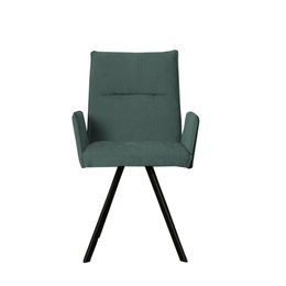 Armlehnstuhl Home Affaire "Sava" Stühle Gr. B/H: 57 cm x 95 cm, 2 St., Chenille, Aulla 39 + Metall, grün (grün, schwarz) Armlehnstühle