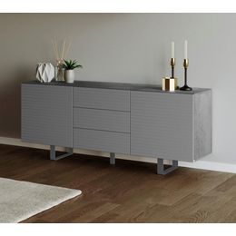 Sideboard DIVENTA Sideboards Gr. B/H/T: 165 cm x 67 cm x 45 cm, grau (beton grau) Sideboards