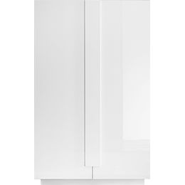 Garderobenschrank Lc "Jupiter Hochschrank" Schränke Gr. B/H/T: 121 cm x 193 cm x 44 cm, 2 St., Komplettausführung, weiß (weiß hochglanz lack) Garderobenschränke